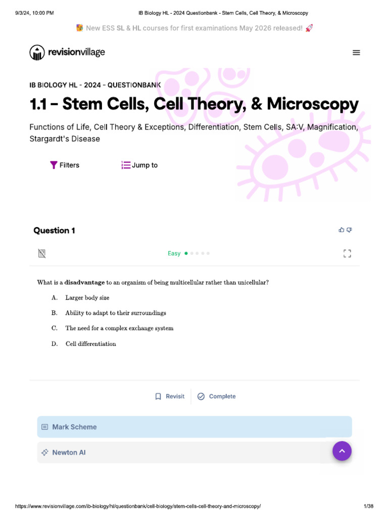 Biology HL Exams 2026 | PDF