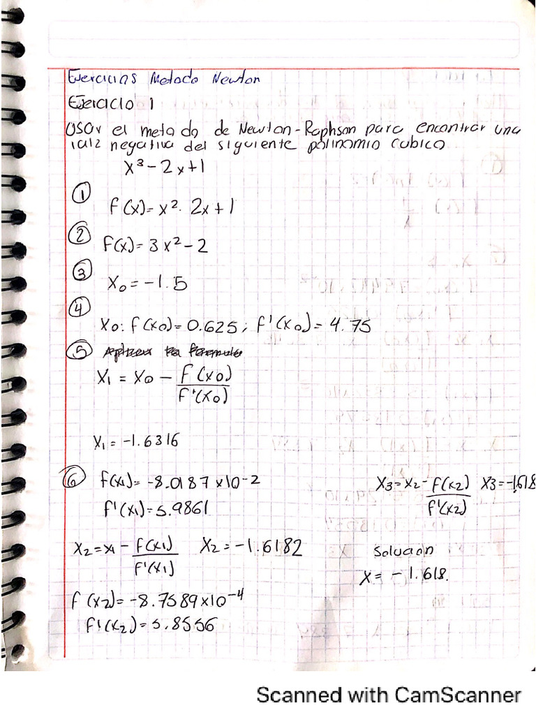 Ejercicios Resueltos Métodos Newton Raphson y Secante | PDF