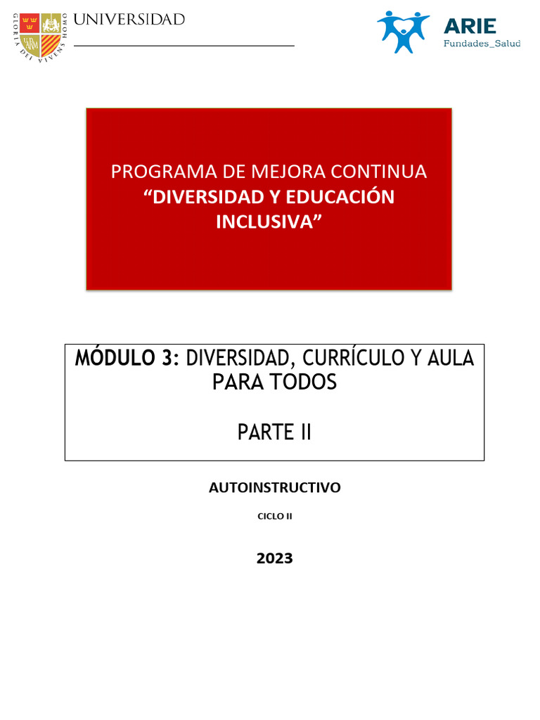 MÓDULO 3 Parte 2 - DIVERSIDAD, CURRÍCULO Y AULA PARA TODOS 2024 | PDF | Dislexia | Aprendizaje