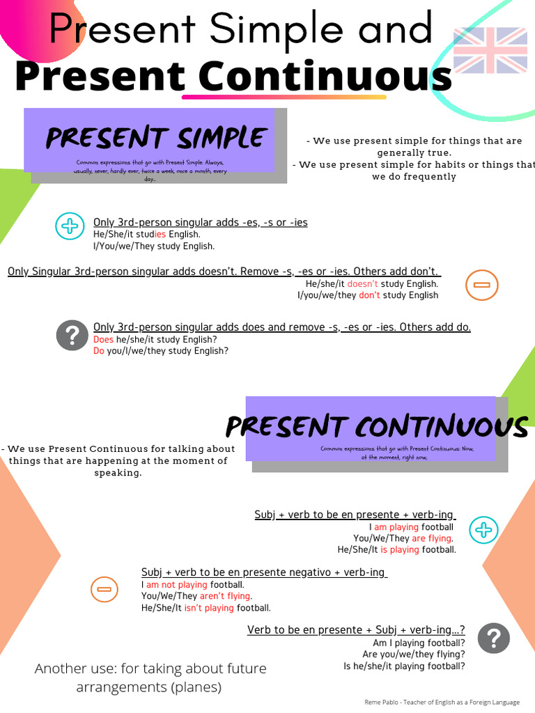 Present Simple and Present Continuous | PDF | English Language ...