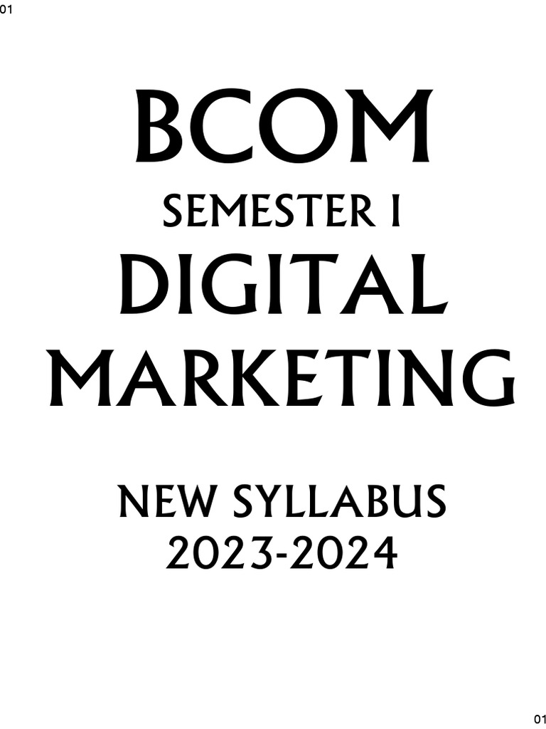 B.Com Digital Marketing Syllabus 2023-24 | PDF | Digital Marketing | E ...