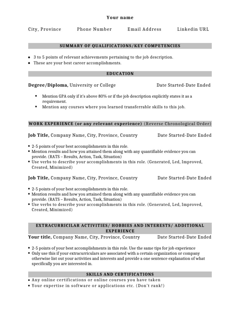Resume Template for Job Seekers | PDF
