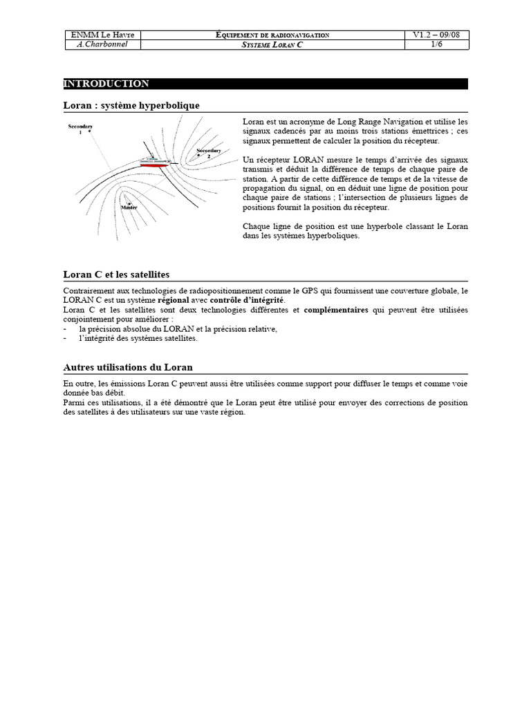 Système Loran C : Navigation Hyperbolique | PDF | Ingénierie des ...