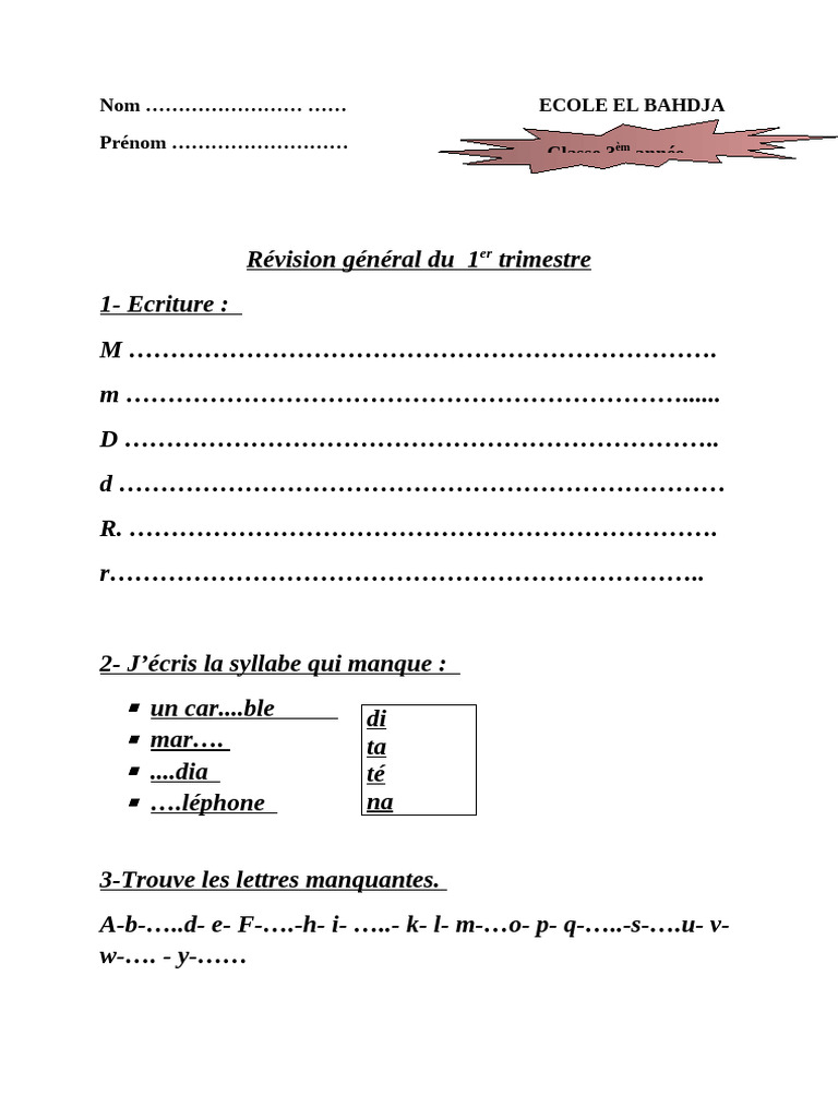 Révision Général Du 1er Trimestre | PDF