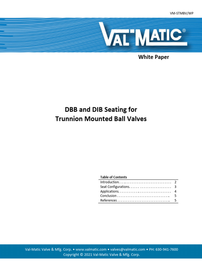 DBB DIB BallValves 9-21 | PDF | Valve | Leak
