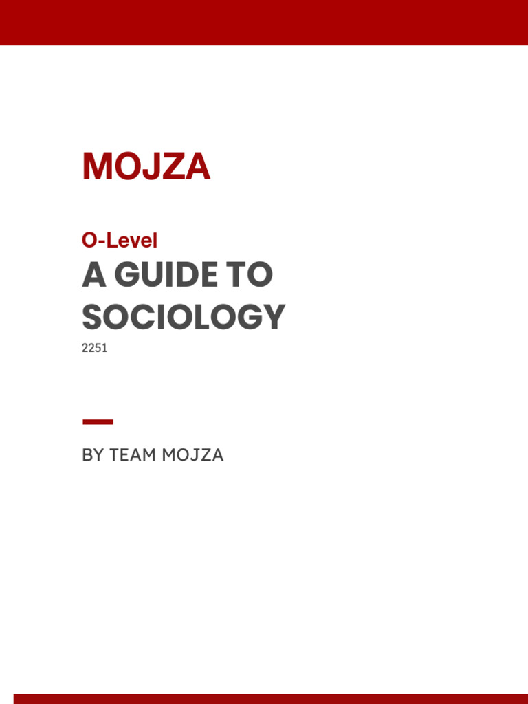 O-Level Sociology Study Guide 2251 | PDF | Sociology | Bias