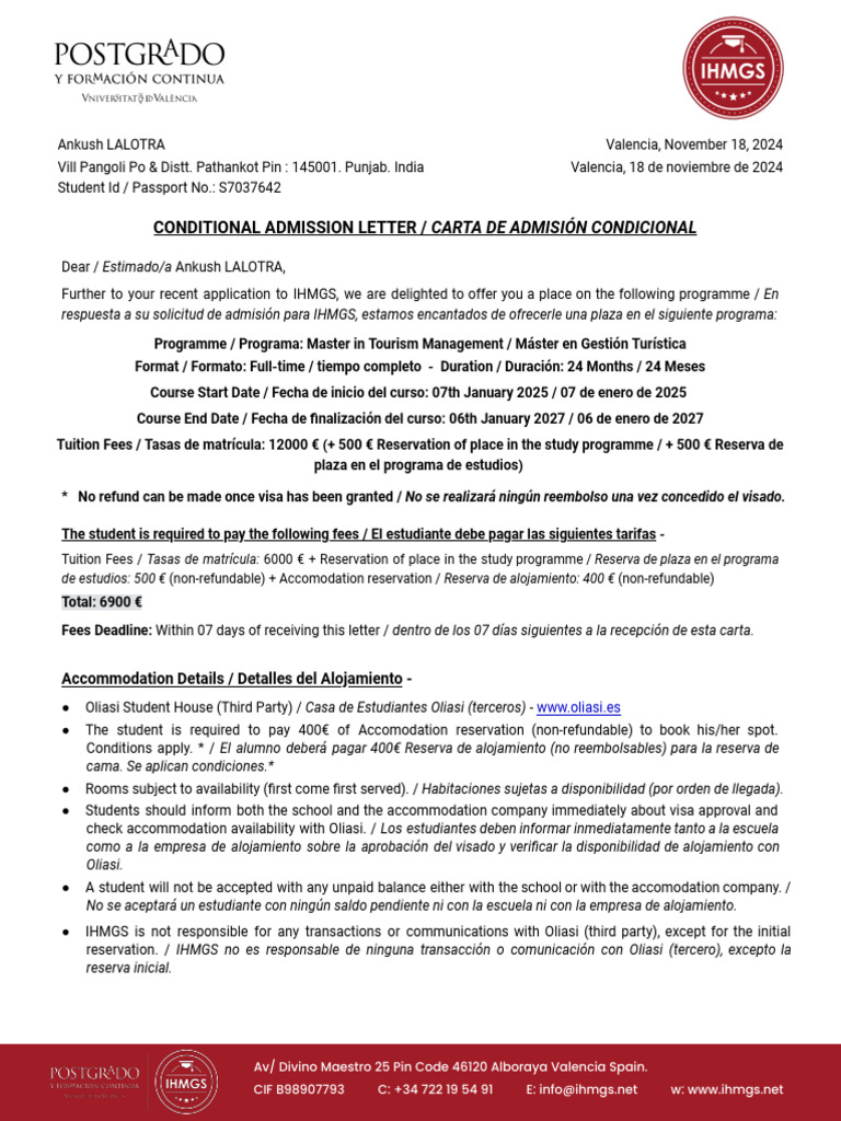 Offer Letter - Ankush LALOTRA | PDF | Bancario