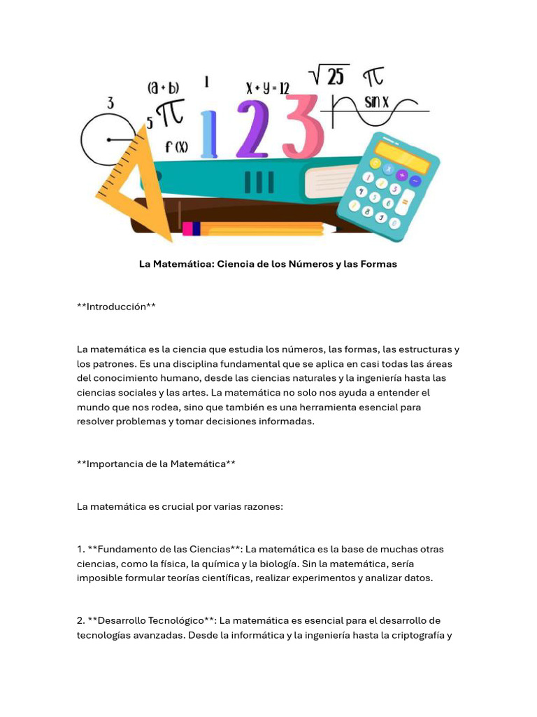MATEMATICA | PDF | Matemáticas | Ciencias de la Computación