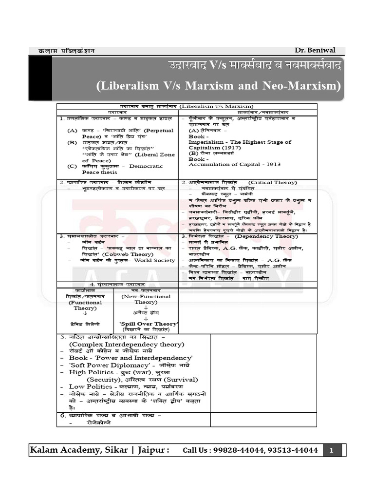Liberalism and Marxism-1 | PDF | Ideologies | Political Theories