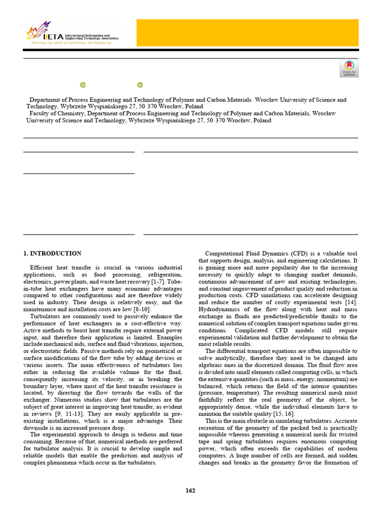 Ijht 41.01 17 | PDF | Fluid Dynamics | Computational Fluid Dynamics