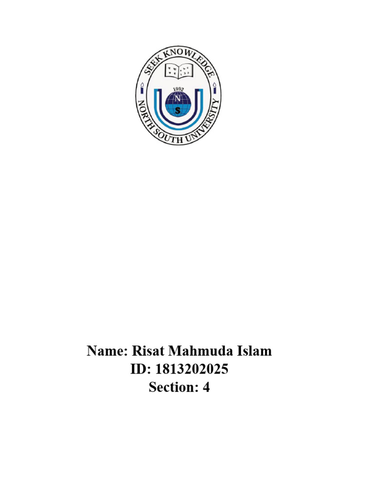 Assignment 4 - 1813202025 - Risat Mahmuda Islam - PHY107.4-1 | PDF