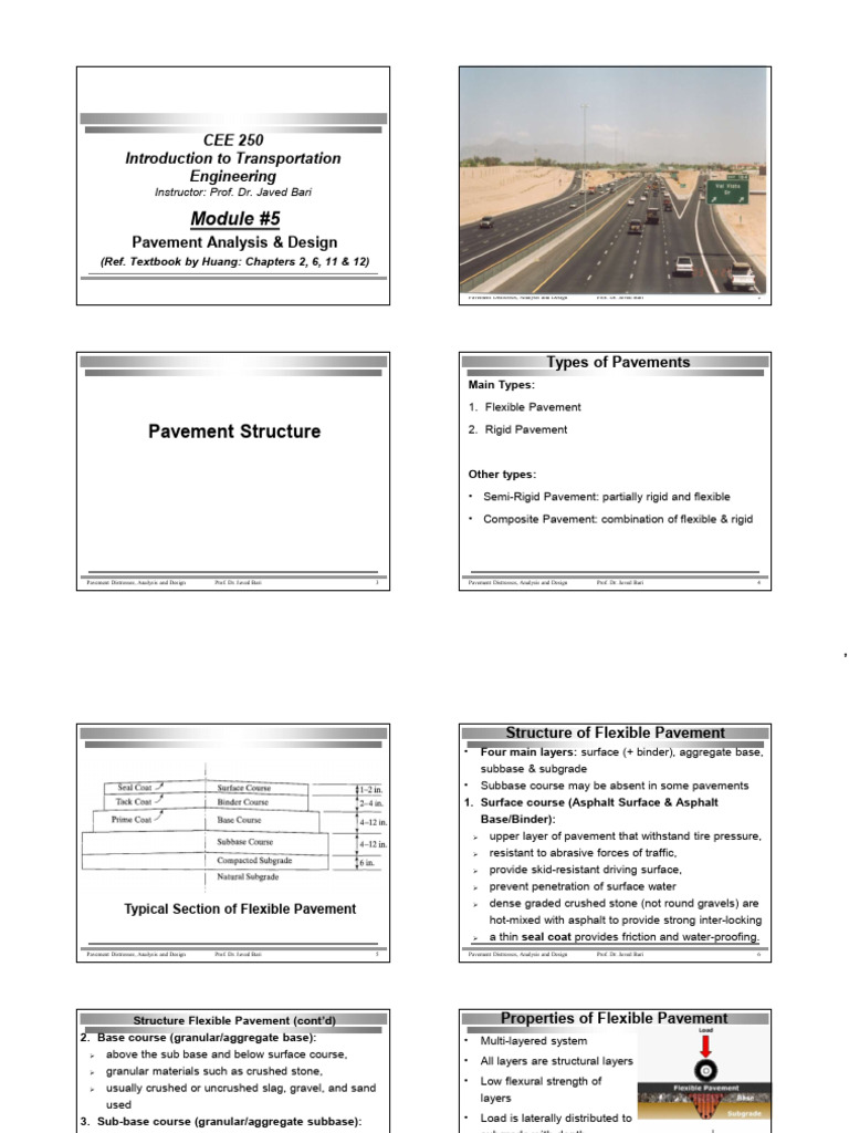 CEE 250 - Handout - 05 - Pavement-Analysis-Design | PDF | Road Surface | Concrete