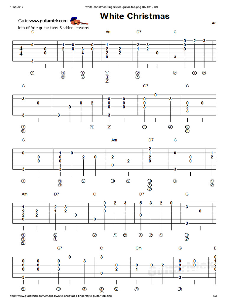 White Christmas Fingerstyle Tab | PDF
