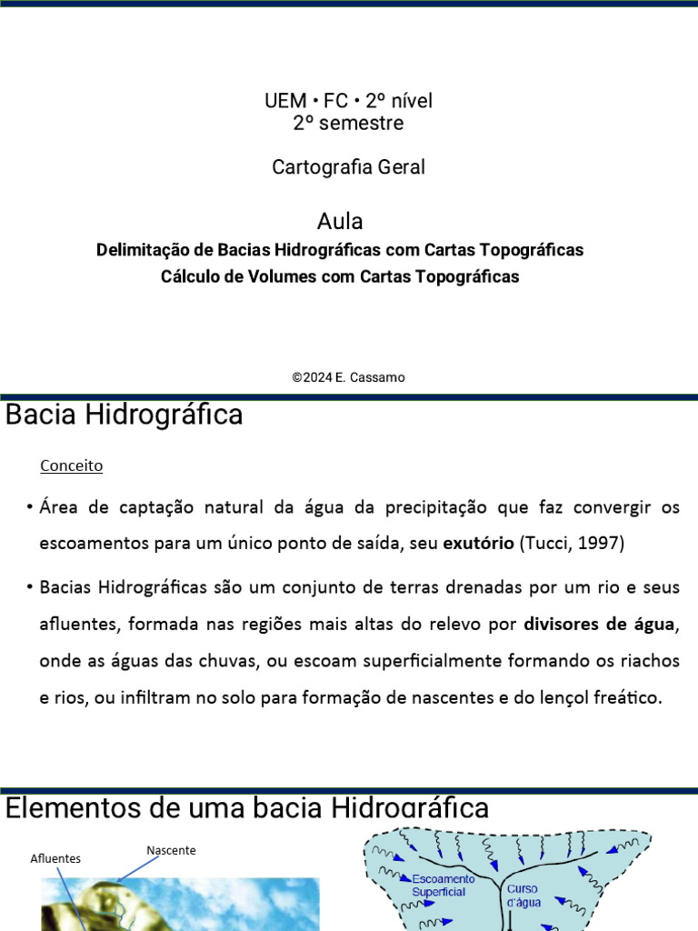 Aula Delimitacao de Bacias Hidrograficas | PDF | Bacia hidrográfica | Água