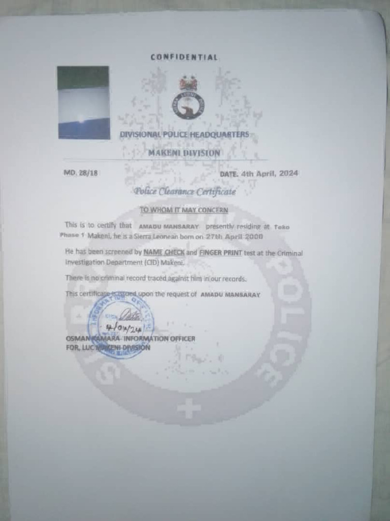 Police Clearance | PDF