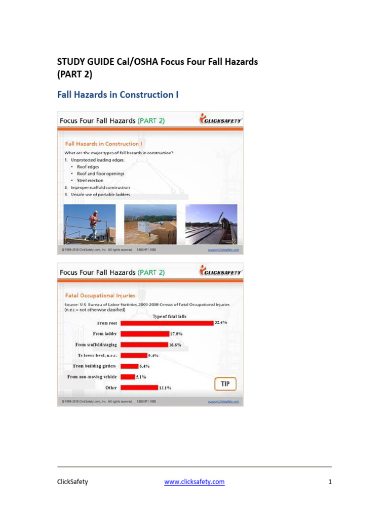 Cal-OSHA Focus Four Fall Hazards (PART 2) | PDF