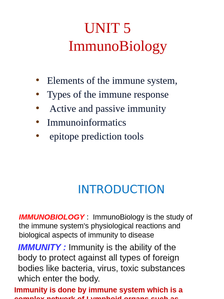 UNIT 5 - Intro To Comp Biol | PDF | Immune System | White Blood Cell
