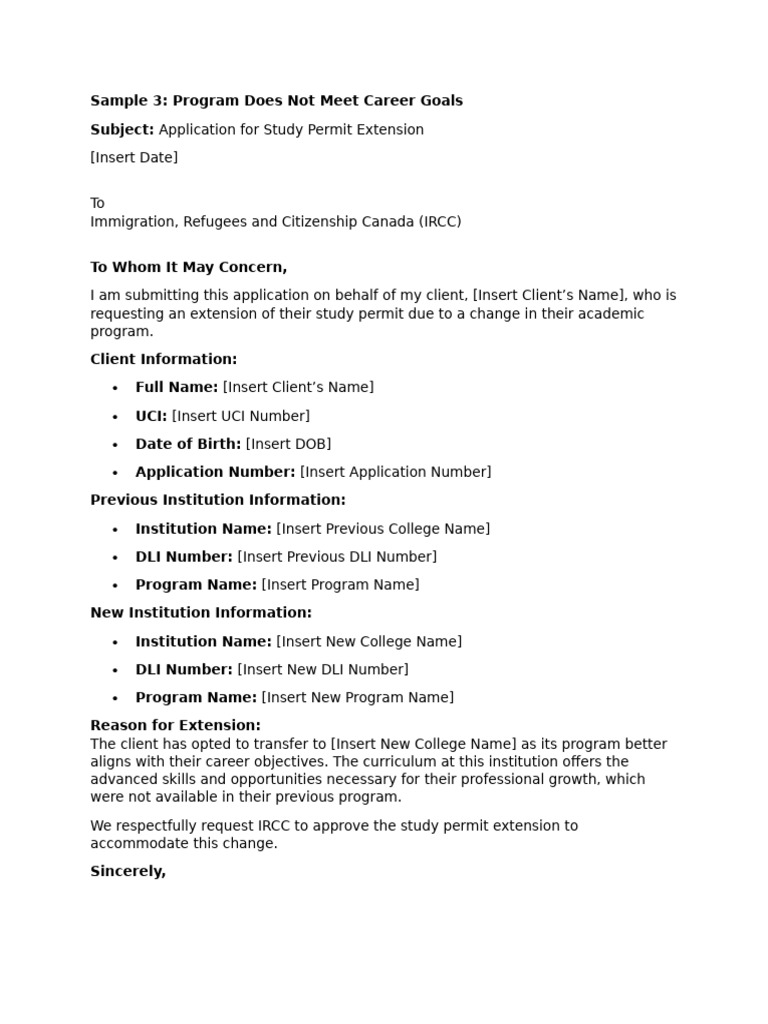 Study Permit Letter | PDF