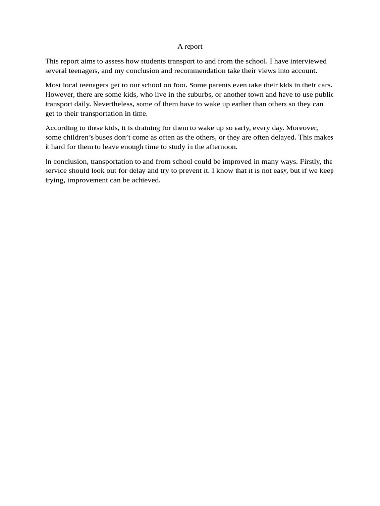 Student Transportation Report Analysis | PDF