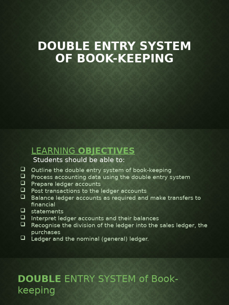Yr 10 T1 WK3 - Double Entry System of Book-Keeping | PDF | Debits And Credits | Bookkeeping