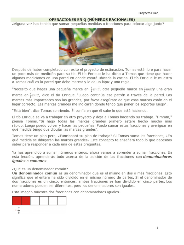 Operaciones en Q (Números Racionales) | PDF | División (Matemáticas ...