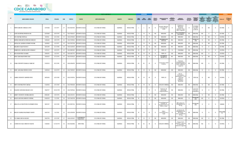 Data Atención Al Docente Cdce Carabobo Cei Lomas de Funval | PDF