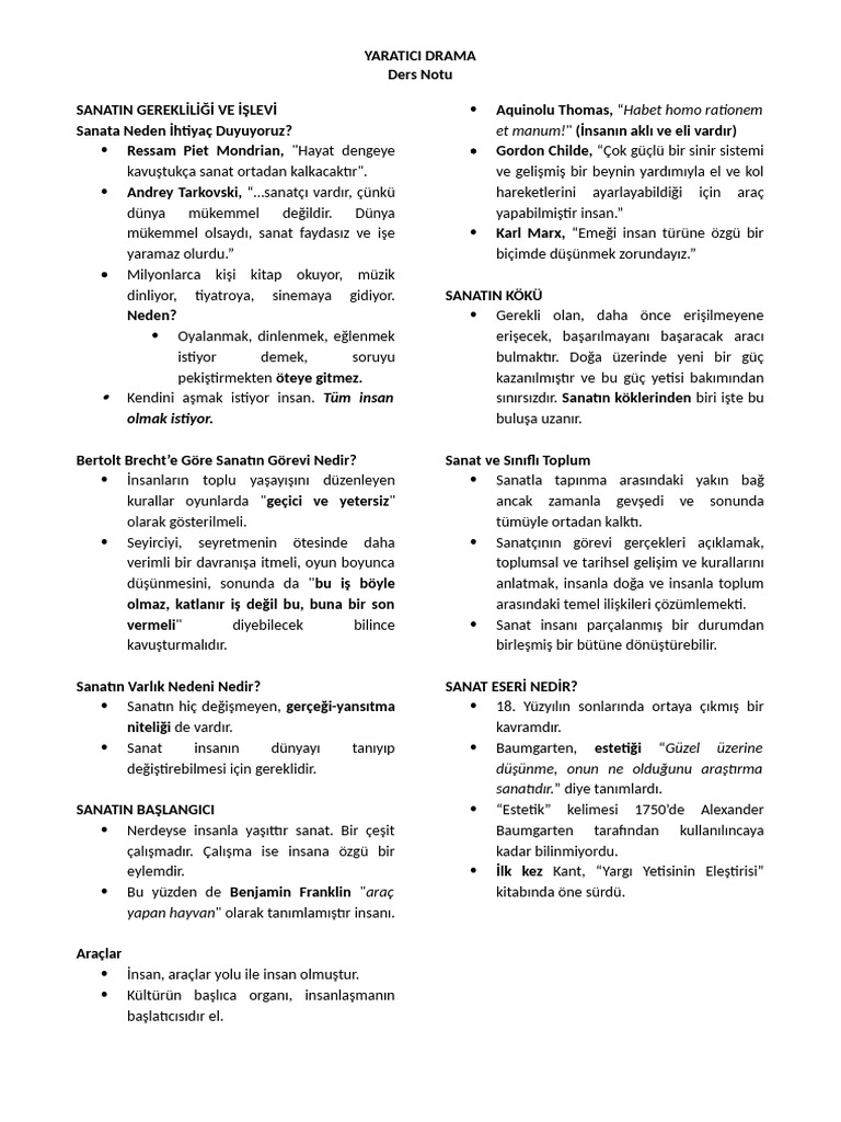 Yaratıcı Drama Vize | PDF