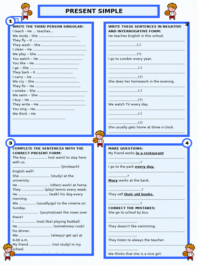 Present Simple 25921 | PDF | Linguistics | Syntax