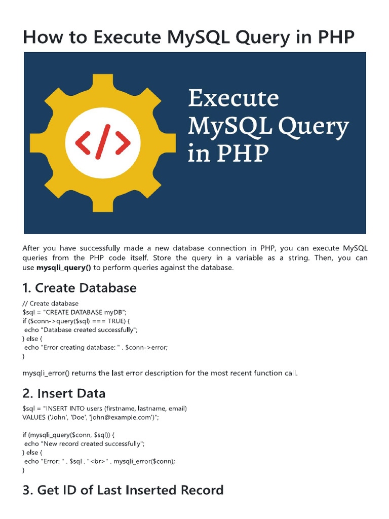 2how To Execute MySQL Query in PHP - Tech Fry | PDF