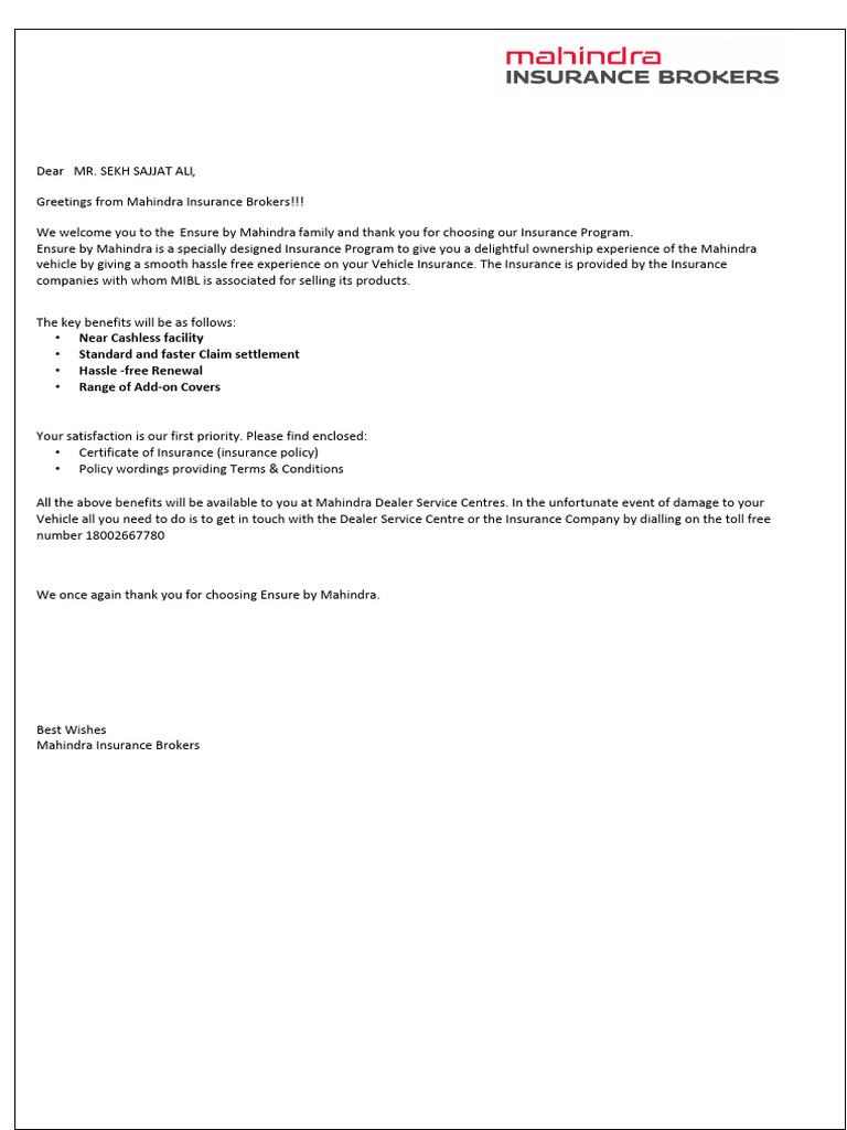 Sekh Sajjat Ali Policy | PDF | Insurance | Deductible