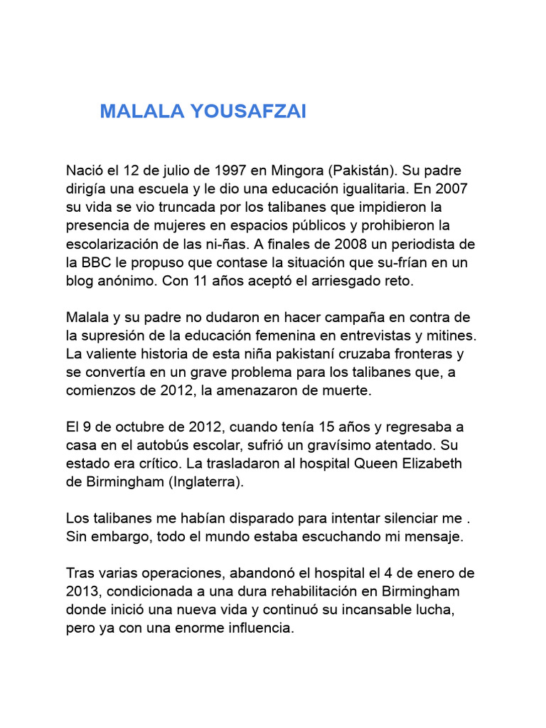 Malak Aachik Kribib - PREMIOS NOBEL DE LA PAZ | PDF