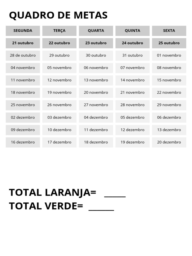 Quadro de Metas (1) | PDF