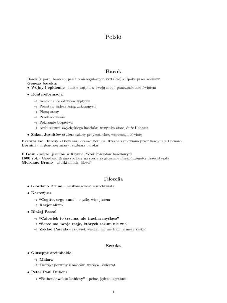 Polski: Barok | PDF