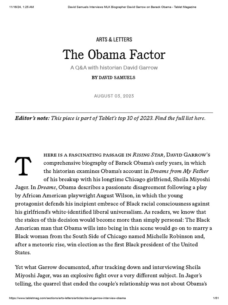 David Garrow on Obama's Early Life | PDF | Barack Obama