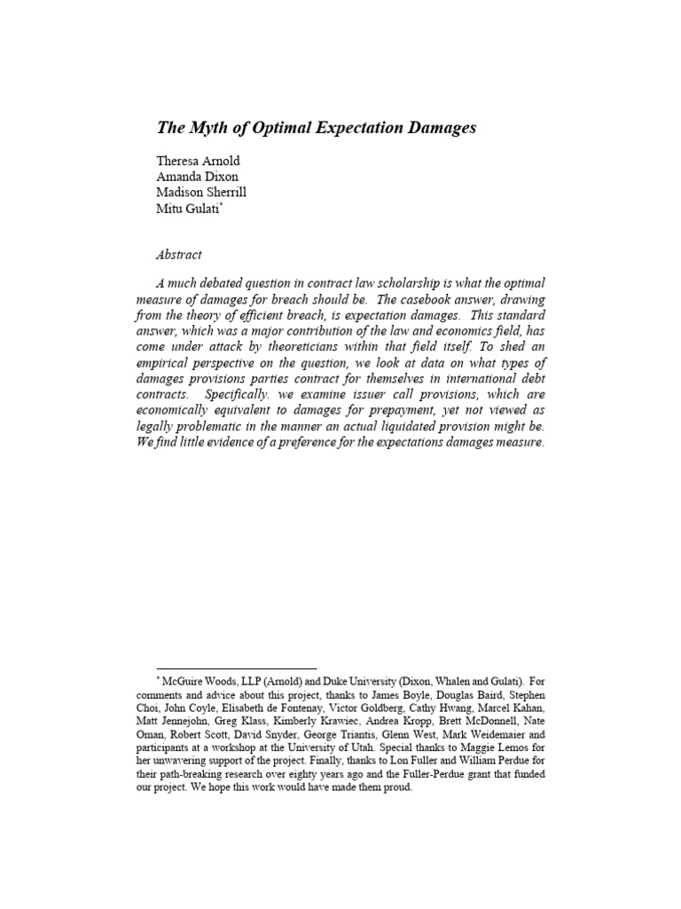 Expectation Damages Article | PDF | Bonds (Finance) | Interest