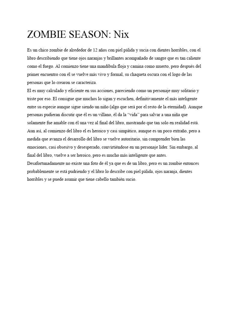 ZOMBIE SEASON - Nix | PDF
