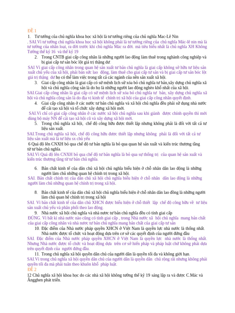 T NG H P Ôn CNXH | PDF