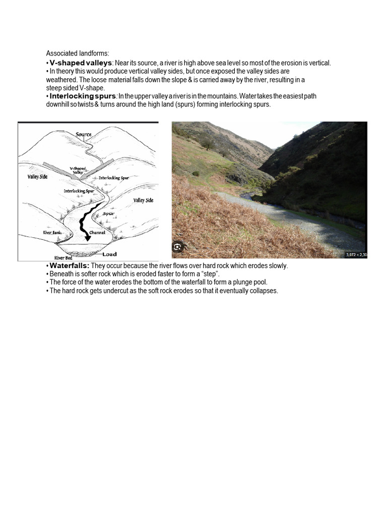River Associated Landforms | PDF | Erosion | River