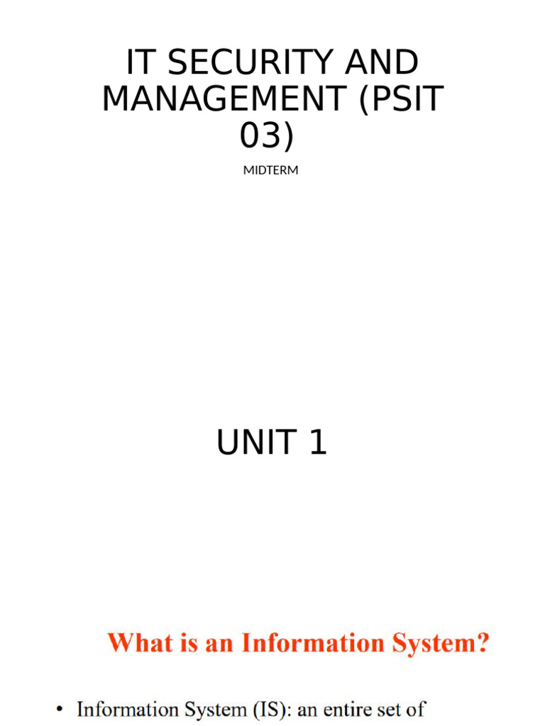 Midterm It Security and Management Psit 03 | PDF