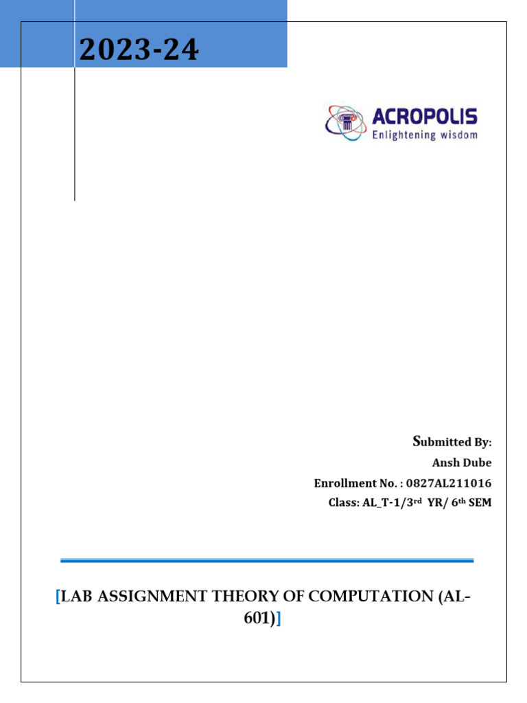 Ansh Toc File | PDF | Automata Theory | Engineering