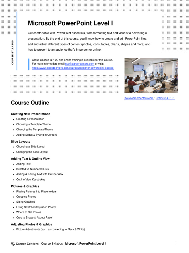 Course Syllabus - Microsoft PowerPoint Level I | PDF | Page Layout ...