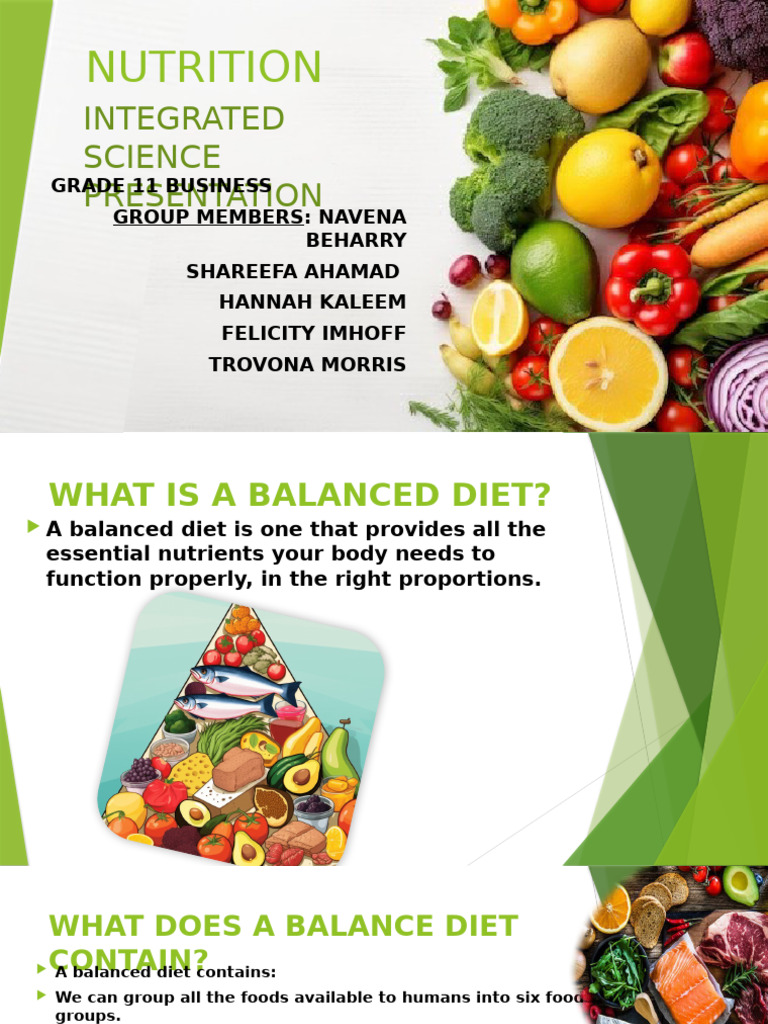 Balanced Diet Essentials for Health | PDF | Foods | Food Energy