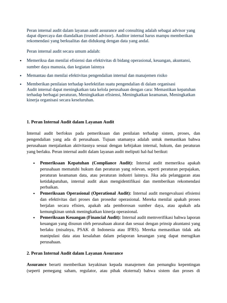 Peran Internal Audit | PDF