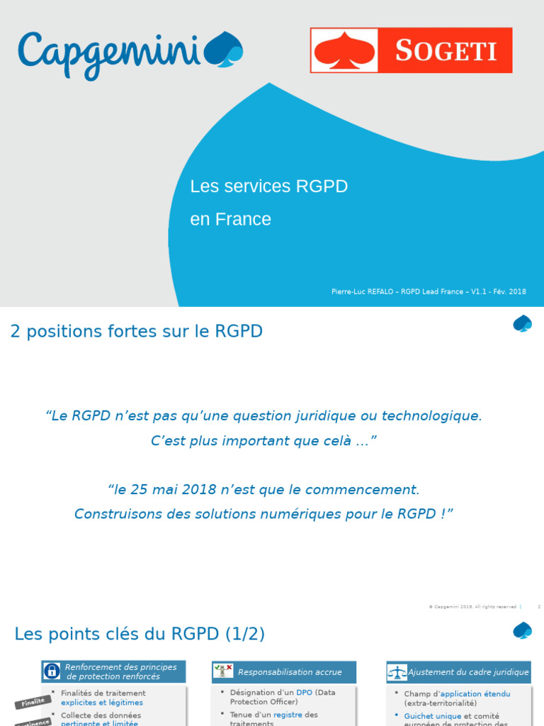 Capgemini GDPR Presentation France V1.1 | PDF | Informatique | Données