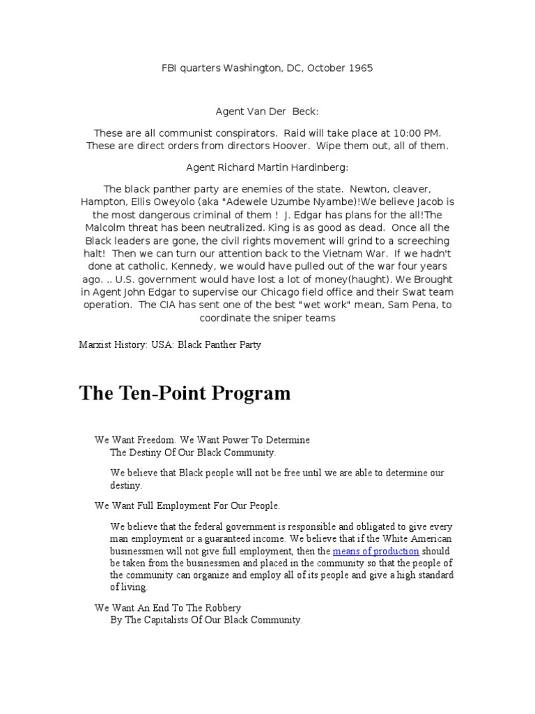 The Ten-Point Program: Means of Production | PDF | Second Amendment To ...