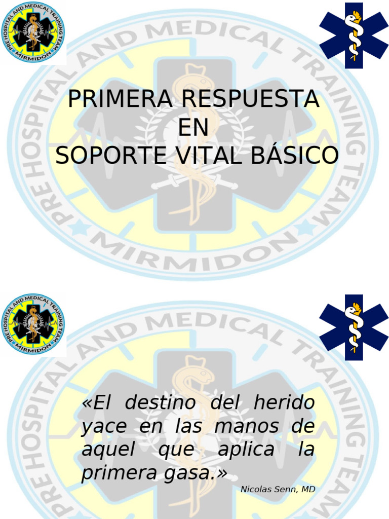 Presentación Primera Respuesta en Soporte Vital Basico | PDF ...