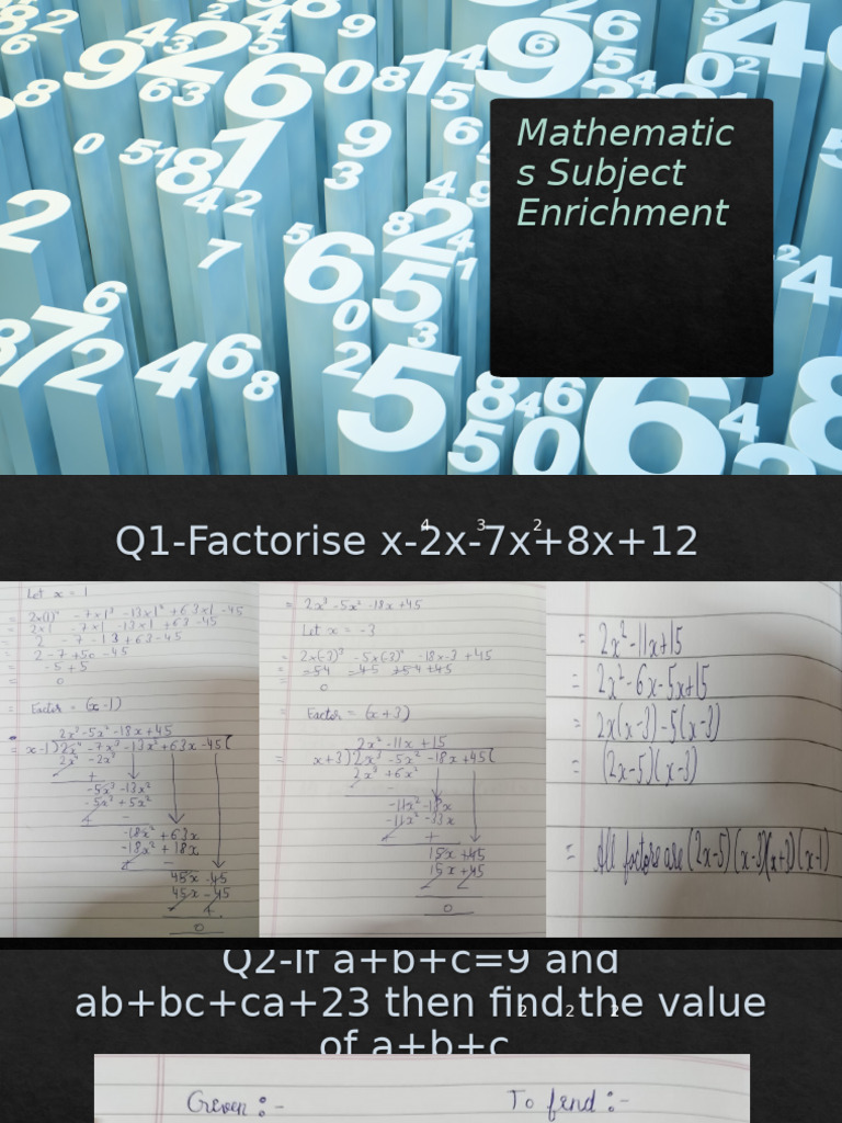 Mathematics Subject Enrichment | PDF