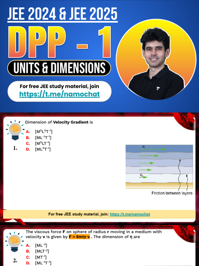 DPP1 UnitsDimensions JEE2024JEE2025 | PDF | Length | Measurement