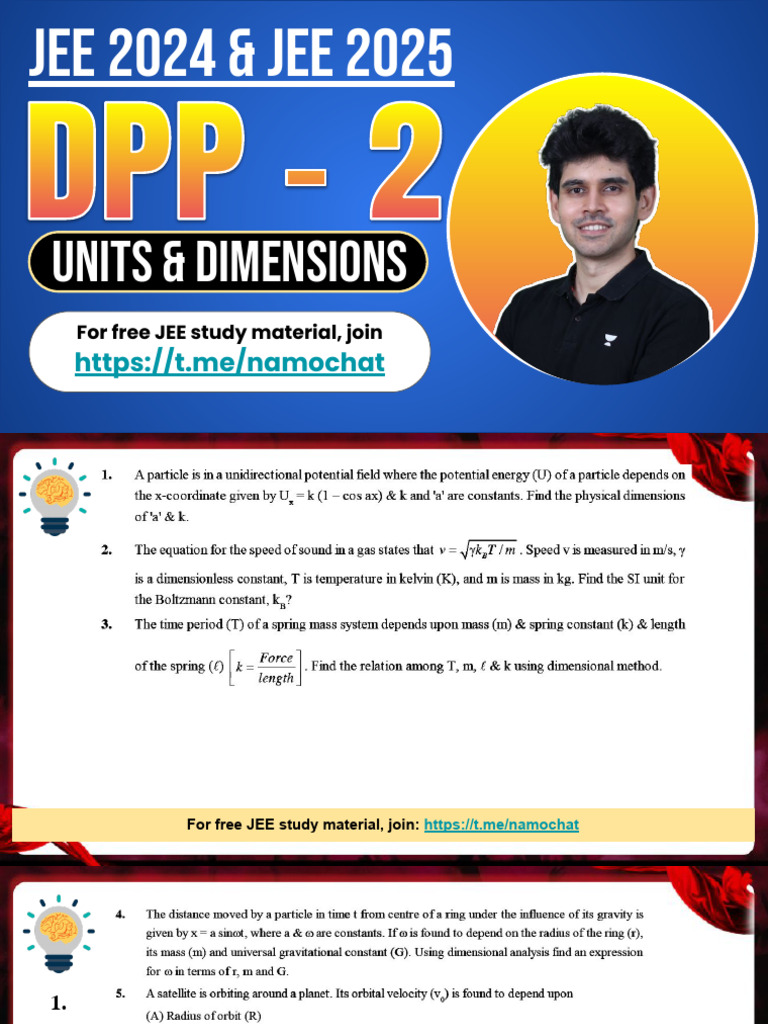 JEE 2024-2025 Units & Dimensions Guide | PDF