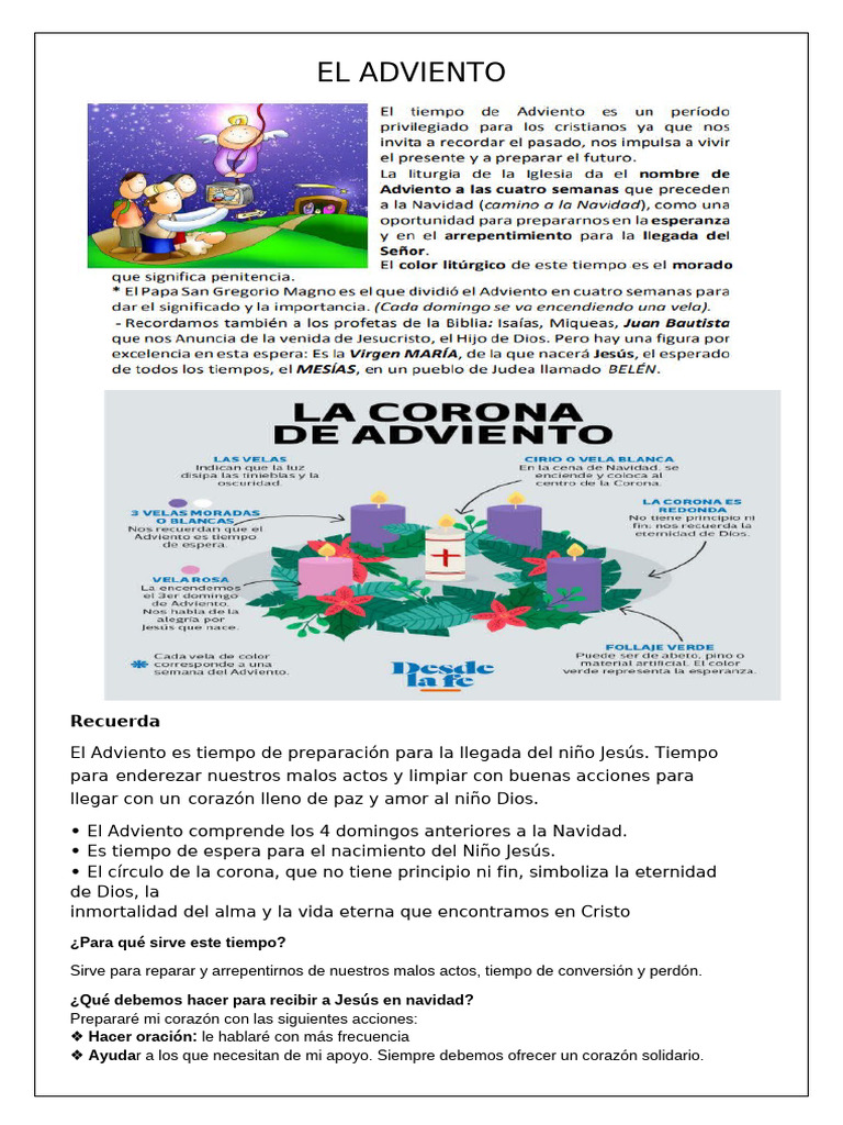Ficha El Adviento | PDF | Adviento | Perdón